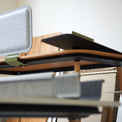 The Trailo Office Desk's Metal Rail System for Accessories - Core77