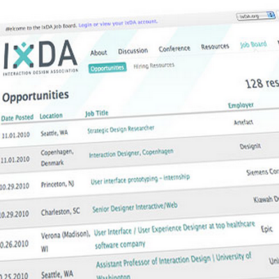 IxDA Job Board relaunch - Powered by Coroflot! - Core77