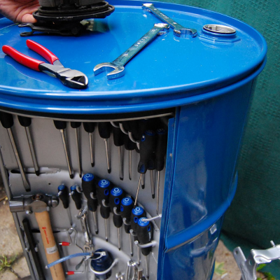 Yea or Nay? Tool Storage System Hidden in an Oil Drum - Core77
