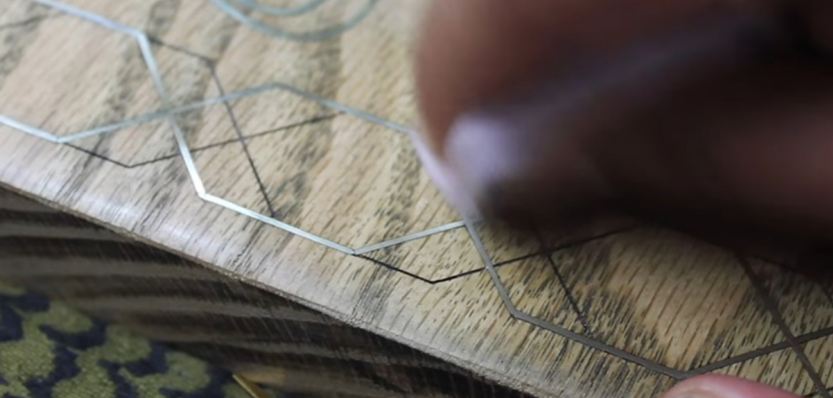 Metal Inlay In Wood Trim