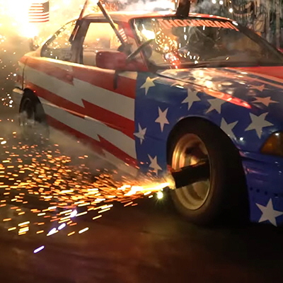 Celebrating July 4th by Transforming a Car Into a Rolling Fireworks ...