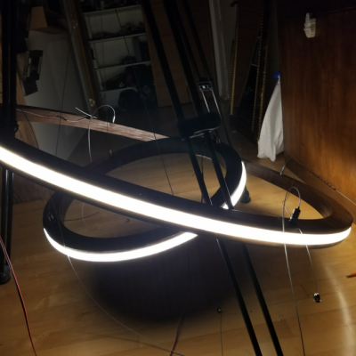 DIY "Rings of Saturn" LED Pendant Light with Music Visualization Mode ...