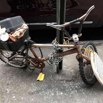 Today's Urban Design Observation: Abandoned Bicycle Improvised Garbage ...