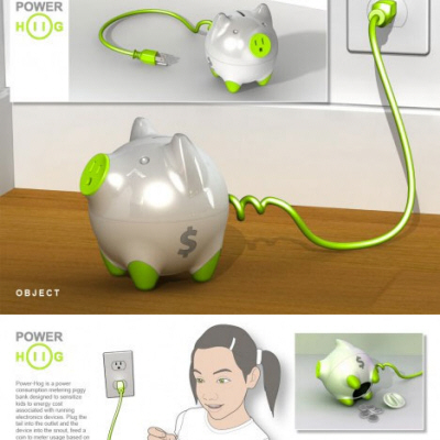 Greener Gadgets TOP 50 Highlight: Power-Hog piggy bank power meter - Core77