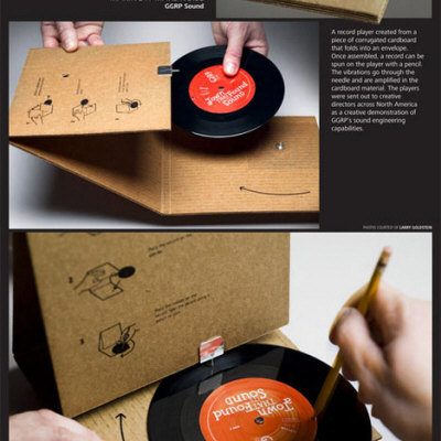 A record sleeve that transforms into a record player - Core77