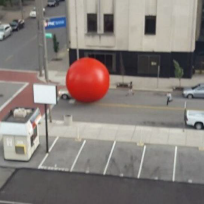 Giant Red Ball Attempts to Flee Ohio for California to Join Smaller ...